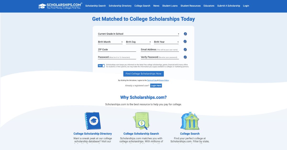 Scholarships.com (86/100)